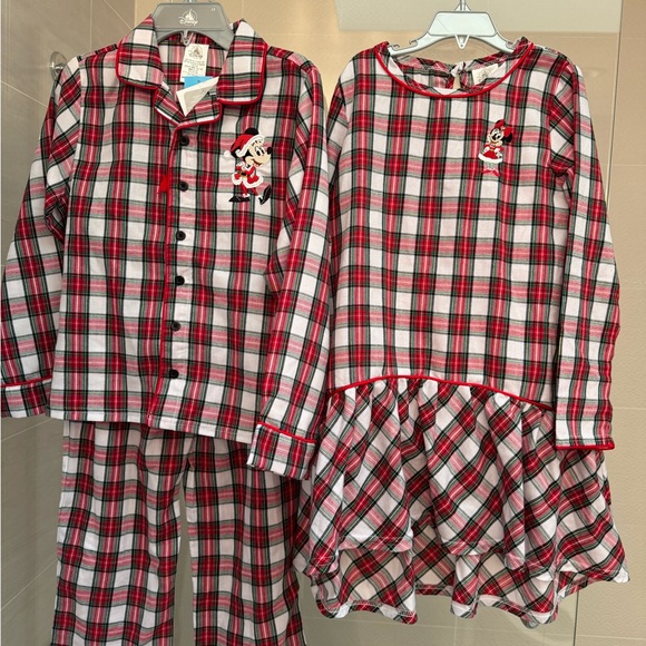 Disney | Pajamas | Disney Store Kids Plaid Pajama Set Red And White ...